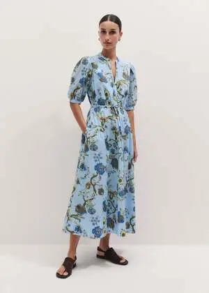 ME+EM Cotton Floral Garden Print Midi Dress