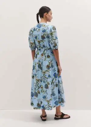 ME+EM Cotton Floral Garden Print Midi Dress