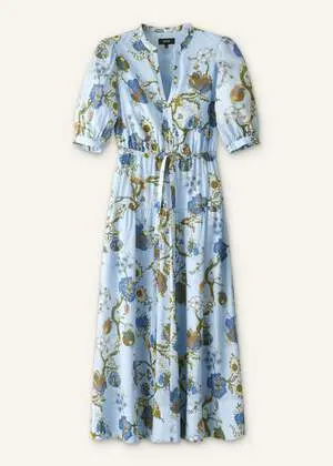 ME+EM Cotton Floral Garden Print Midi Dress