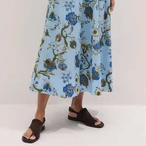 ME+EM Cotton Floral Garden Print Midi Dress