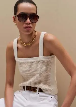 ME+EM Crop Knit Tank - Neutrals