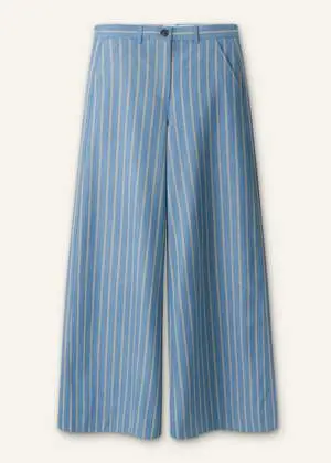 ME+EM Wide Leg Striped Trousers