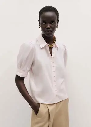 ME+EM Crease-less Linen Puff Sleeve Blouse