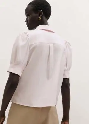 ME+EM Crease-less Linen Puff Sleeve Blouse