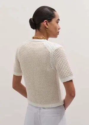 ME+EM Short Sleeve Zip Through Knit Tee