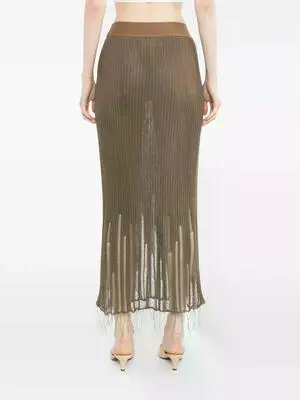 UMA WANG Distressed Ribbed-knit Skirt
