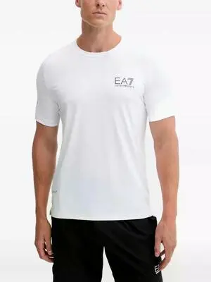 EA7 Logo-print Crew-neck T-shirt - White