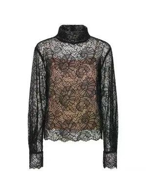 ROTATE BY BIRGER CHRISTENSEN Lace Long-sleeve Midi Dress