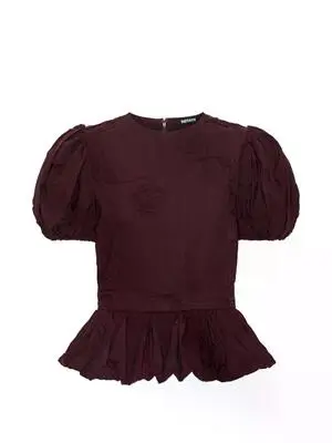 ROTATE BY BIRGER CHRISTENSEN Bordeaux Puff Sleeve Top - Red