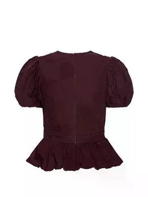 ROTATE BY BIRGER CHRISTENSEN Bordeaux Puff Sleeve Top