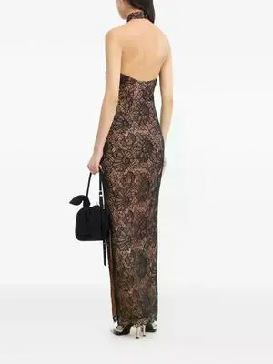 ROTATE BY BIRGER CHRISTENSEN Lace Halterneck Maxi Dress