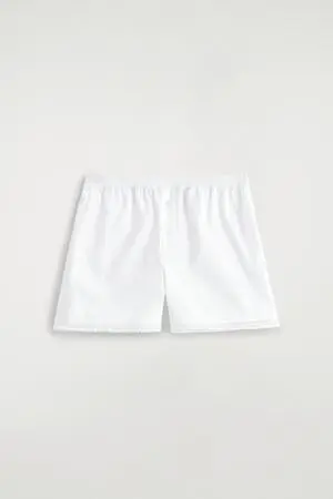 Cos Lace-trimmed Cotton Shorts - White