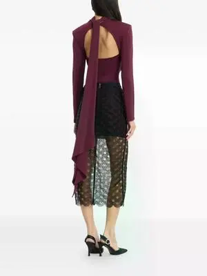 ROTATE BY BIRGER CHRISTENSEN Draped Panel Long Sleeve Top