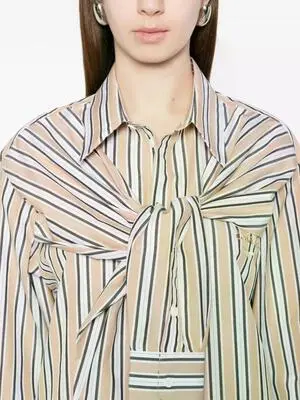 CHARLES JEFFREY Beige Stripe Pattern Shirt