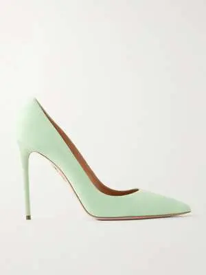 AQUAZZURA Purist 105 Suede Pumps - Mint