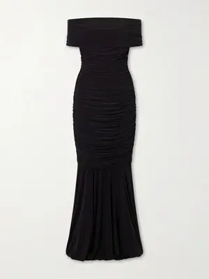 Norma Kamali Gathered Jersey Gown - Black