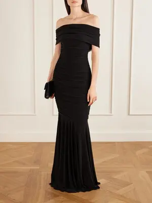 Norma Kamali Gathered Jersey Gown - Black