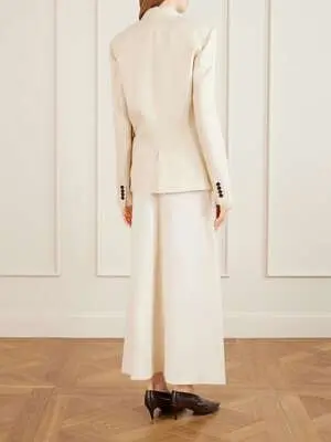 Khaite Rolo Double-breasted Wool And Silk-blend Blazer - Ivory