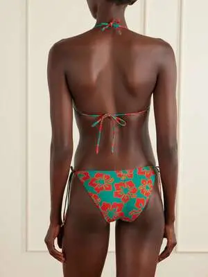 LIDO Venti Printed Triangle Halterneck Bikini - Jade