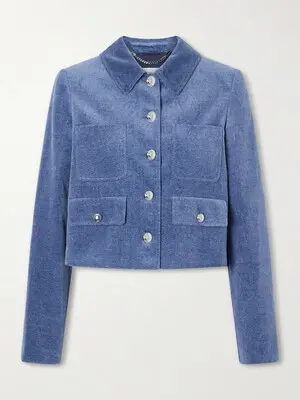 Altuzarra Astley Cotton Velvet Jacket - Blue