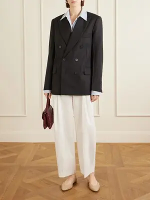 Victoria Beckham Beatrice Double-breasted Wool Blazer - Gray