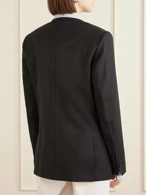 Victoria Beckham Beatrice Double-breasted Wool Blazer - Gray