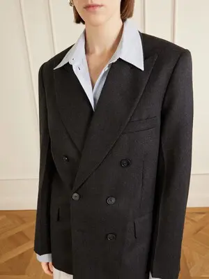 Victoria Beckham Beatrice Double-breasted Wool Blazer - Gray