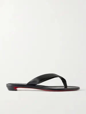 CHRISTIAN LOUBOUTIN Christian Louboutin Miss Z Leather Thong Sandals Black