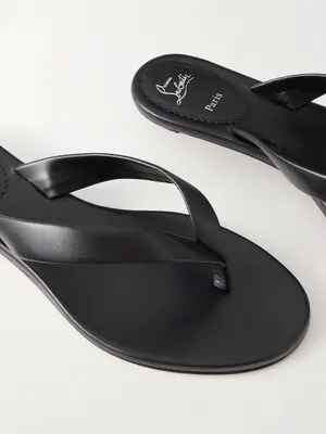 CHRISTIAN LOUBOUTIN Miss Z Leather Thong Sandals - Black