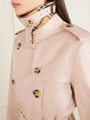 Burberry Kensington Double-breasted Cotton Gabardine Trench Coat - Pink