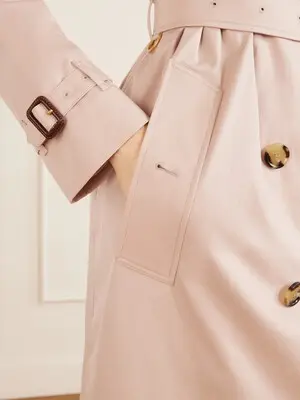 Burberry Kensington Double-breasted Cotton Gabardine Trench Coat - Pink