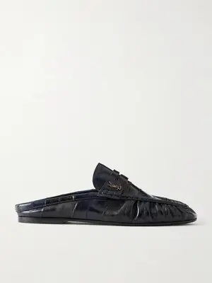Saint Laurent Le Loafer Logo-embellished Mules - Black