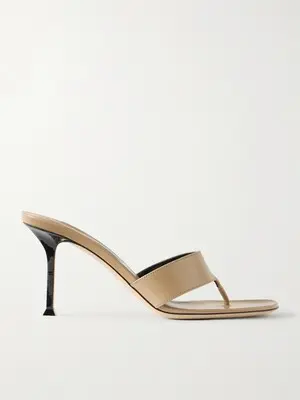 CHRISTEN Helix 75 Leather Thong Sandals - Brown