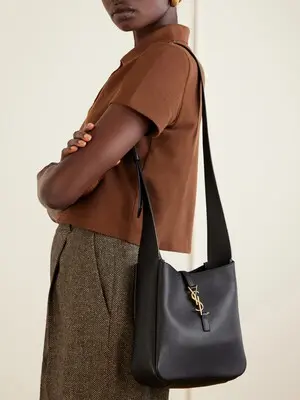 Saint Laurent Le 5 À 7 Leather Shoulder Bag - Black