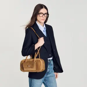 Sandro Ezmehralda Suede Bowling Bag