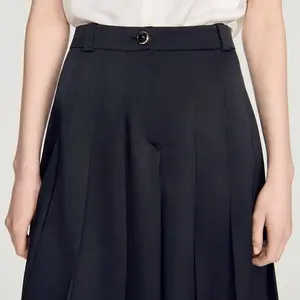 Sandro Long High-waisted Pleated Shorts