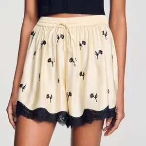 Sandro Embroidered Floral Shorts