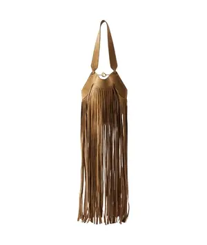 Khaite Lotus Fringed Leather Tote - Brown