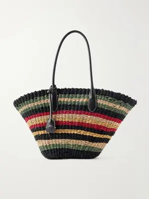 Polo Ralph Lauren Bellport Medium Raffia Tote - Black