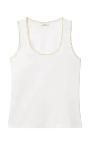 Lafayette 148 New York Stretch-cotton Tank - White