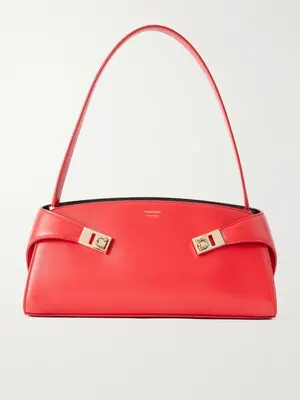 FERRAGAMO Hug Leather Shoulder Bag - Red