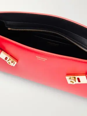 FERRAGAMO Hug Leather Shoulder Bag - Red