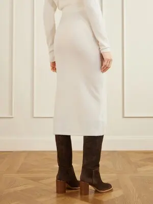 Gabriela Hearst Narayan Cashmere Midi Skirt - White