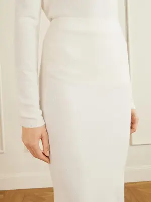 Gabriela Hearst Narayan Cashmere Midi Skirt - White