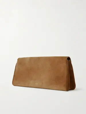 Khaite Audrey Suede Clutch - Brown