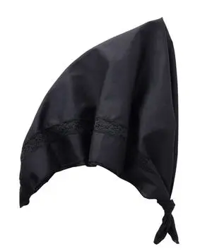 Staud Da Adolfo Sunny Lace-trimmed Cotton Headscarf - Black