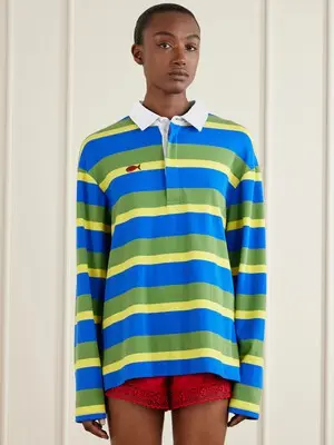 Staud Gavin Striped Cotton-blend Shirt