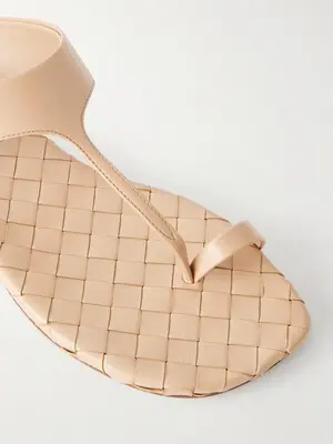 Bottega Veneta Livia Woven Leather Sandals - Neutrals