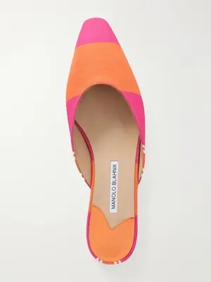 Manolo Blahnik Emilia Wickstead Striped Mules
