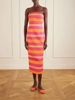 Manolo Blahnik Emilia Wickstead Striped Twill Mules
